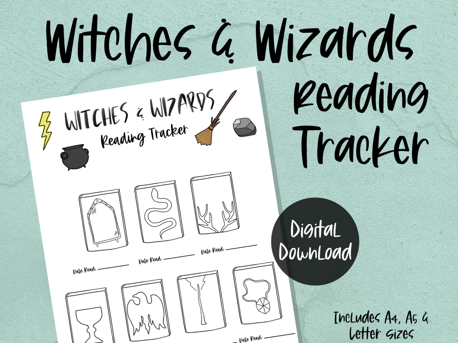 Printable Reading Tracker: Witches & Wizards | Reader Haven